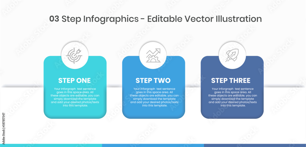 3 Steps Infographics Design Template - Graph, Pie chart, workflow ...