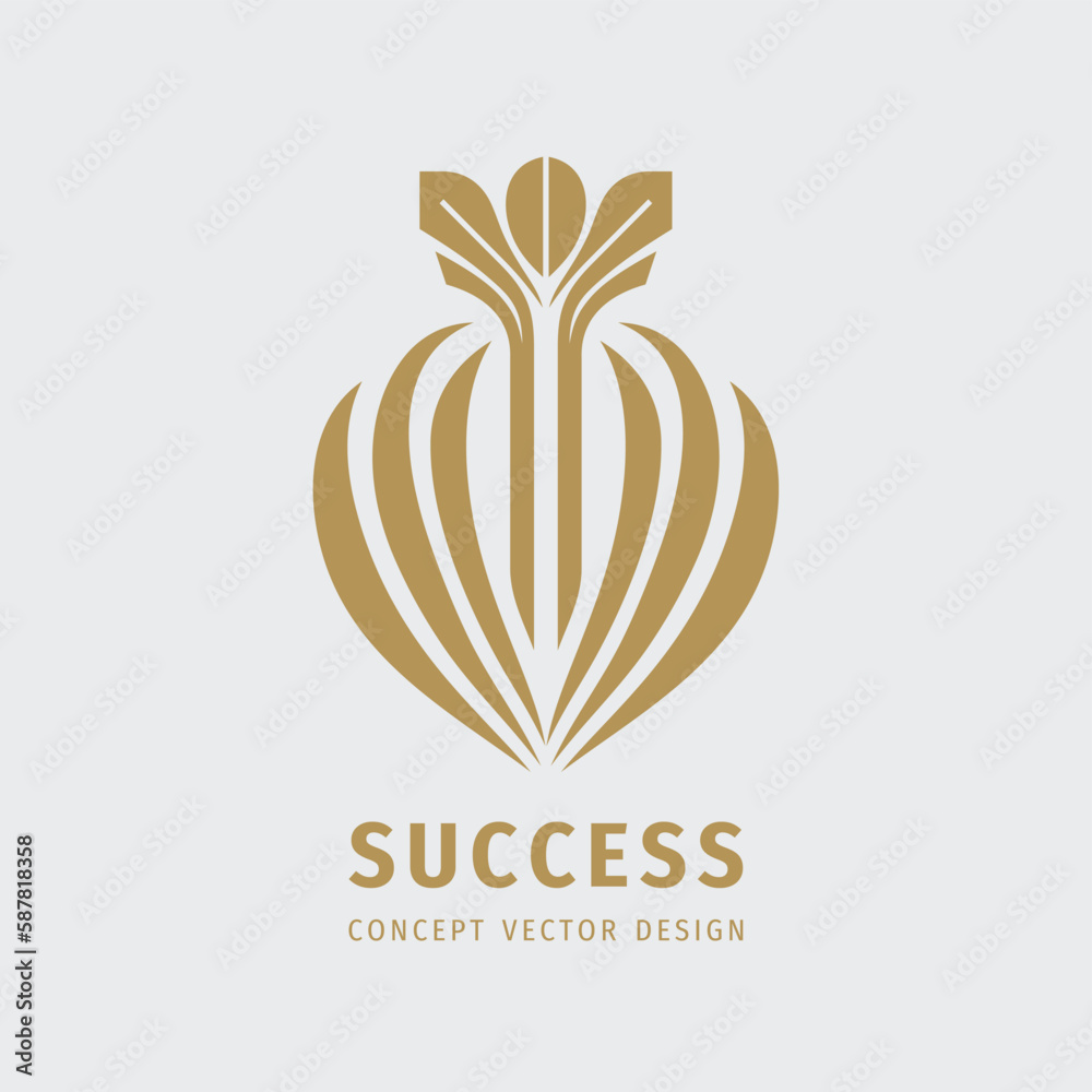 Success concept business logo design of Art Deco style, Award winner ...