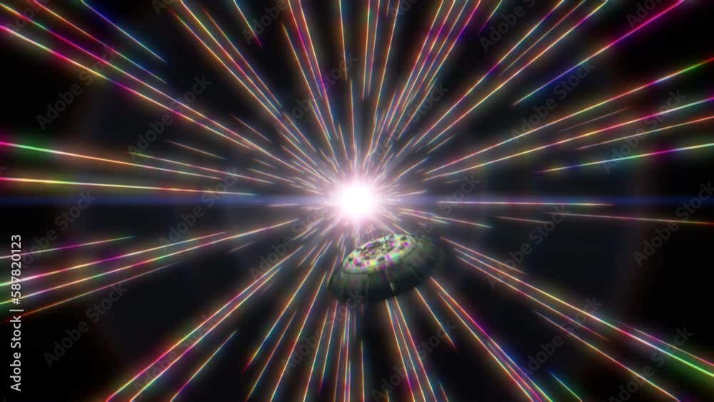 Vidéo Stock Spaceship Traveling through space inside Vortex of energy ...