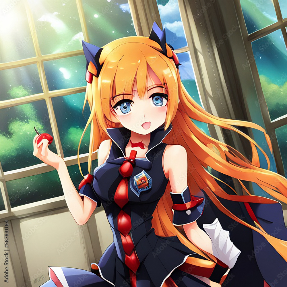 beautiful anime girl with long hair, lofi girl, little girl in anime ...