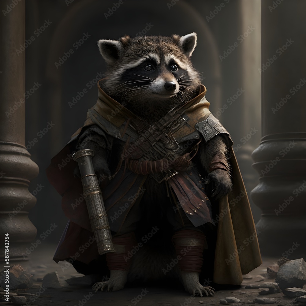 Lord of the rings raccoon unreal engine 4 hyper realistic full body ...