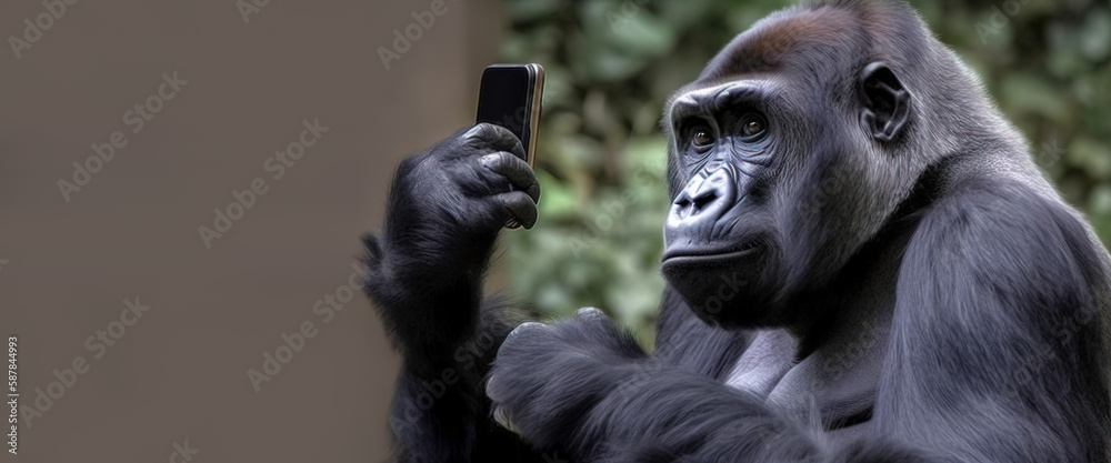 Generative AI. Say Cheese, Hilarious Selfie of a Gorilla with a Cell ...