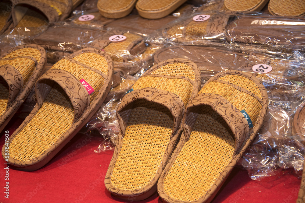 Handmade traditional clogs sold on Jishan street in Jiufen, Taiwan ...