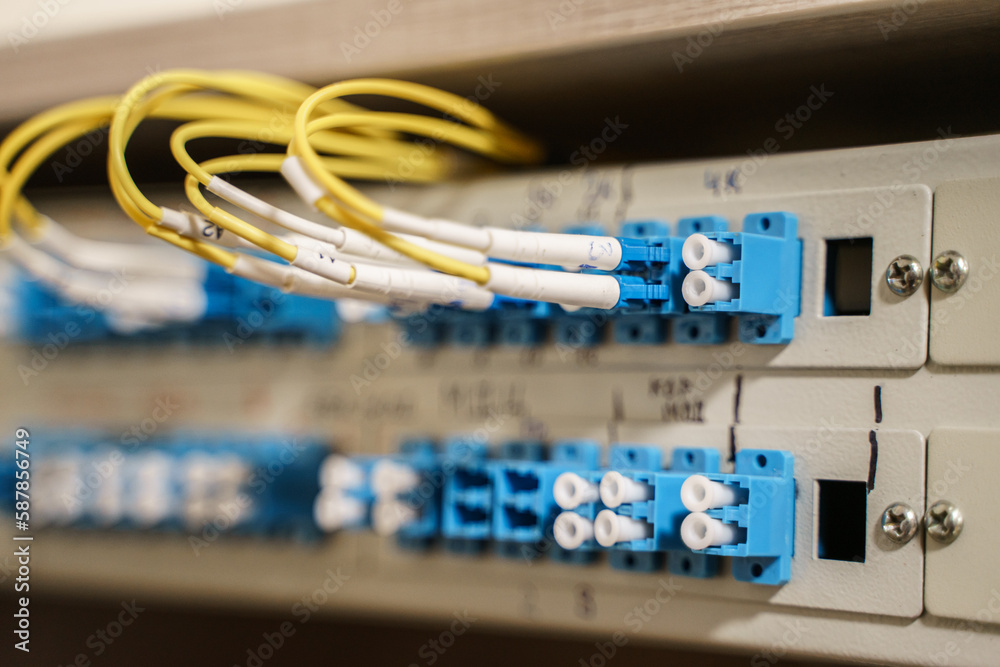 Data transfer by optical fiber information technology. Optical ...