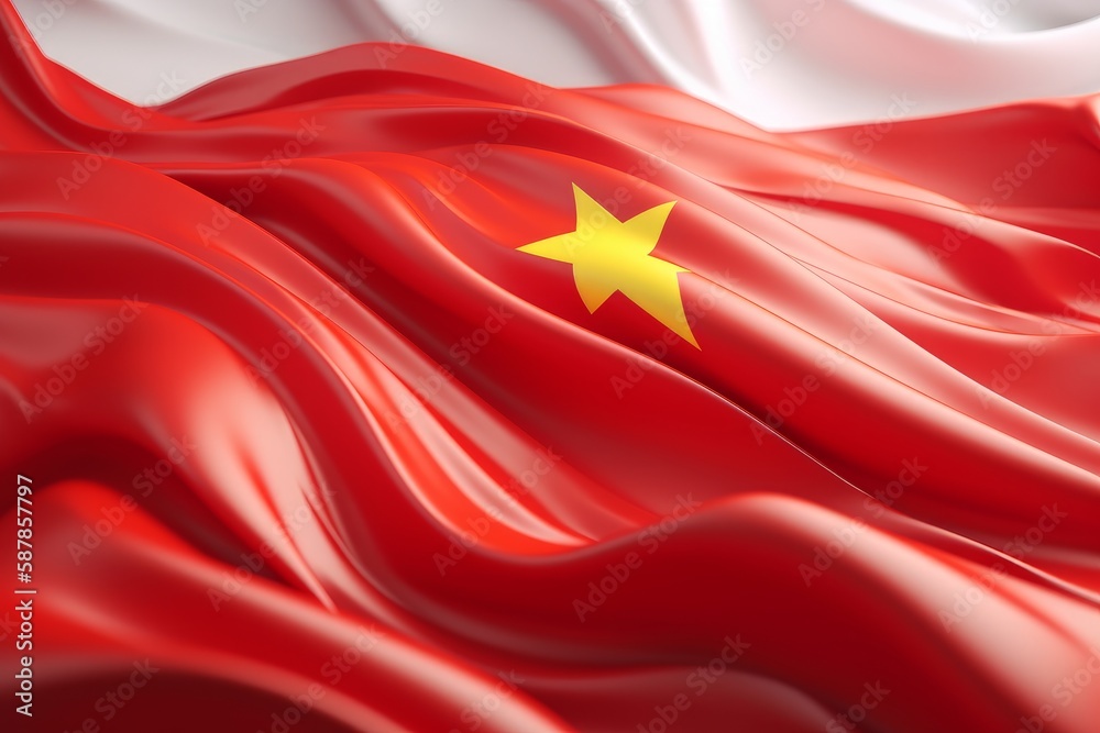 Twisted Waves and Modern Minimalism: Vibrant Vietnam Flag Colors in 3D ...