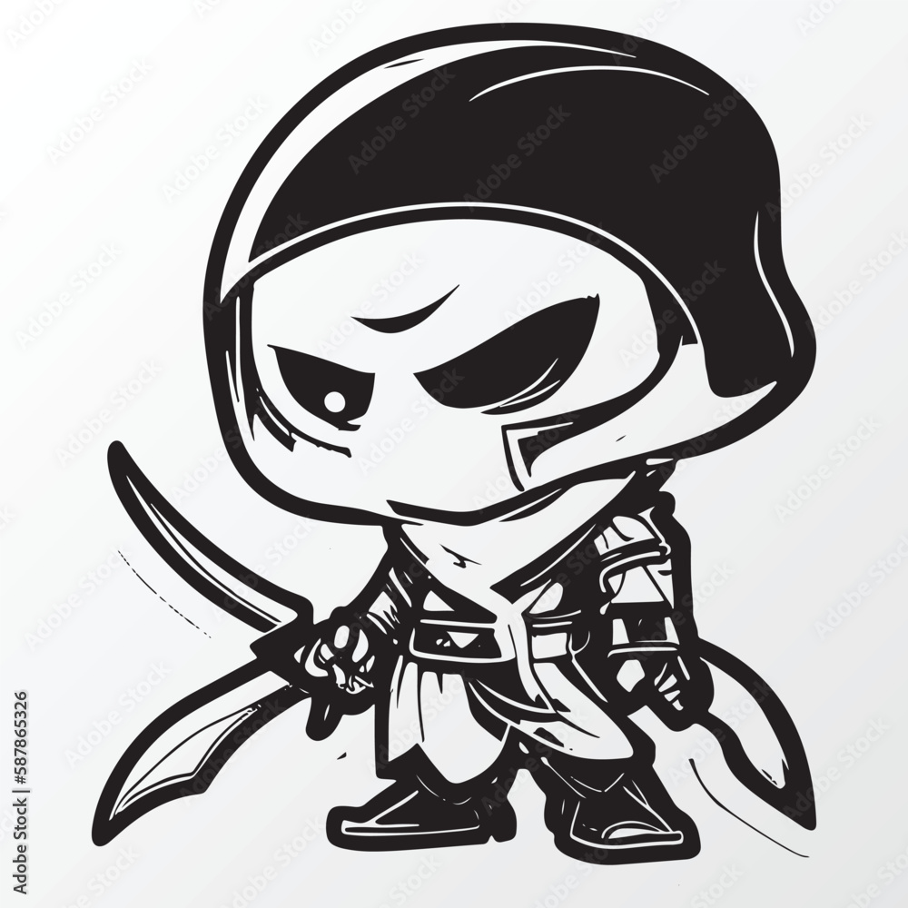 Cartoon skull character sketch in anime style Stock Vector | Adobe Stock