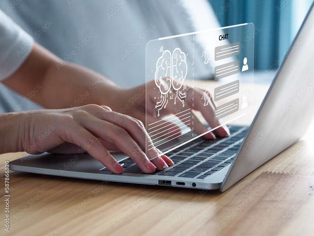 Businessman chatting with smart AI using OpenAI-developed artificial ...