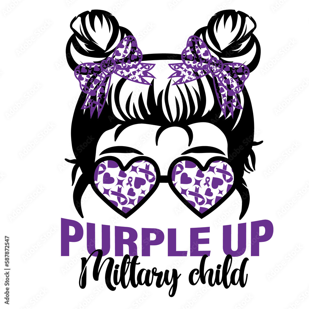 Purple Up For Military Kids Svg png Bundle, Purple Up USA flag SVG ...