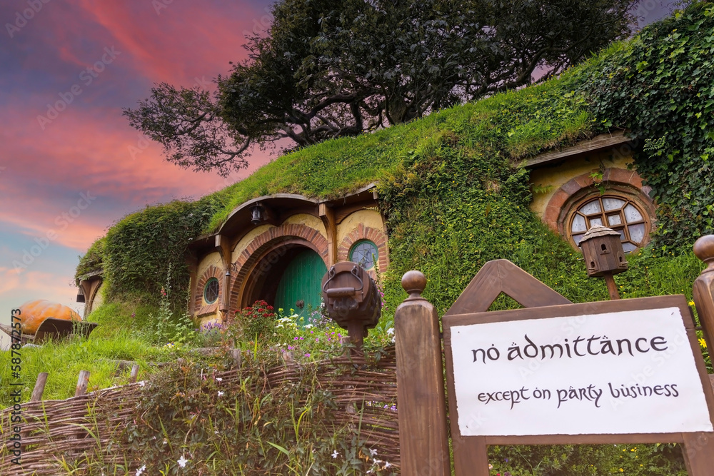 MATAMATA- NEW ZEALAND -NOVEMBER -2- 2022: Hobbiton - movie set created ...