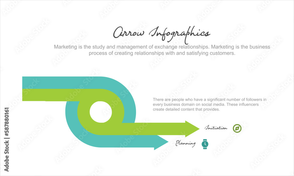 Two step arrow template for presentation. 2 steps options, elements ...