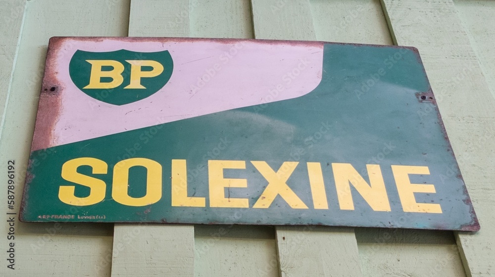 solexine bp logo brand and text sign moped solex oil gas french velosolex with British Petroleum ...