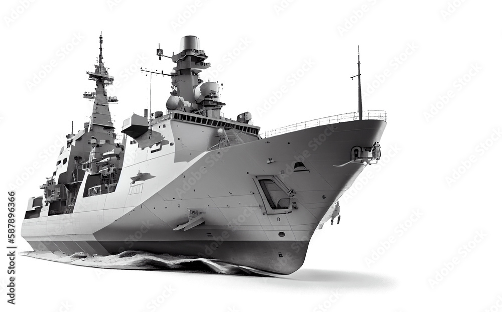 modern warships on a transparent background For decorating projects ...