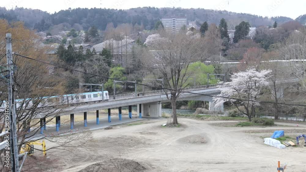 Sendai, Miyagi, Japan, March 2023. Sendai City Subway Tozai Line and ...