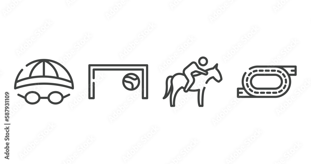 running outline icons set. thin line icons sheet included swimming hat ...