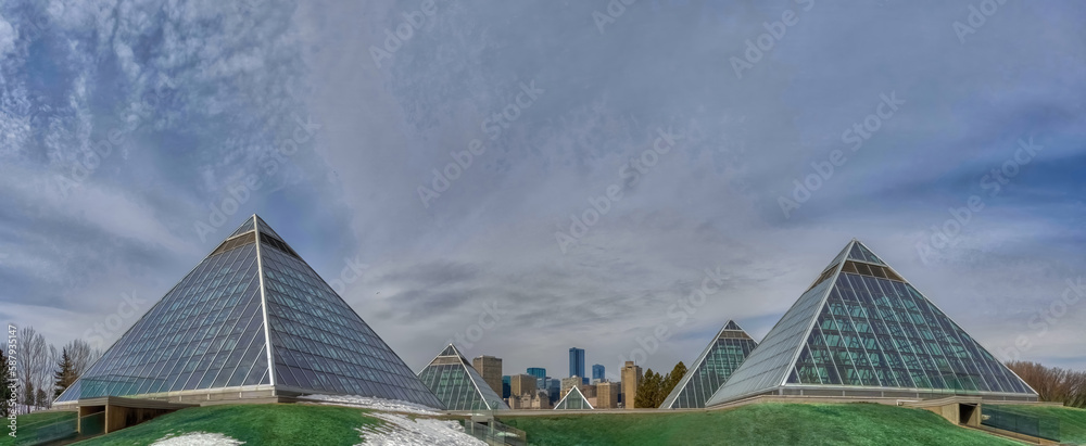 Edmonton, Alberta. Mar 30, 2023. Panoramic view of The Muttart ...