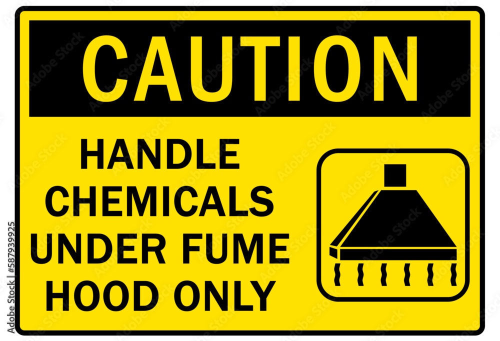 Vetor de Fumes hazard chemical warning sign handle chemical under fume ...