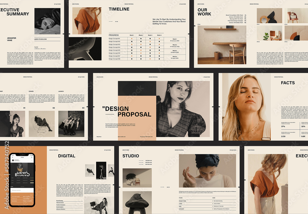 Design Proposal Presentation Template Stock Template | Adobe Stock