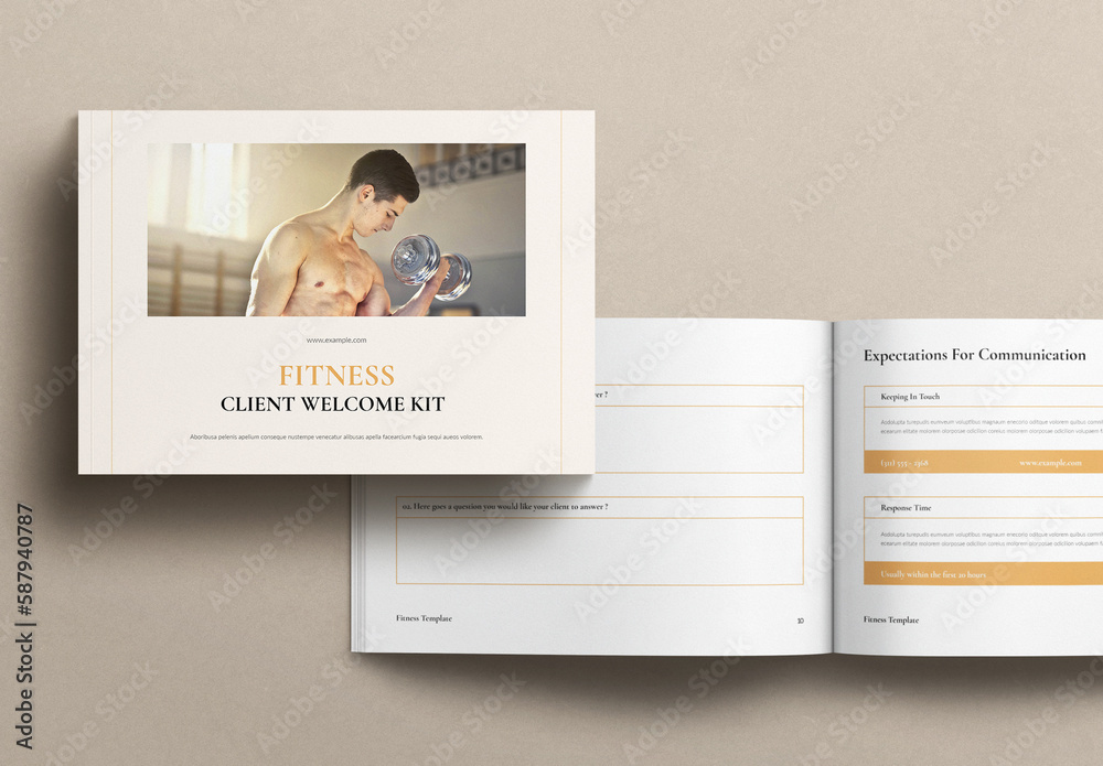Fitness Client Welcome Kit Template Landscape Stock Template | Adobe Stock