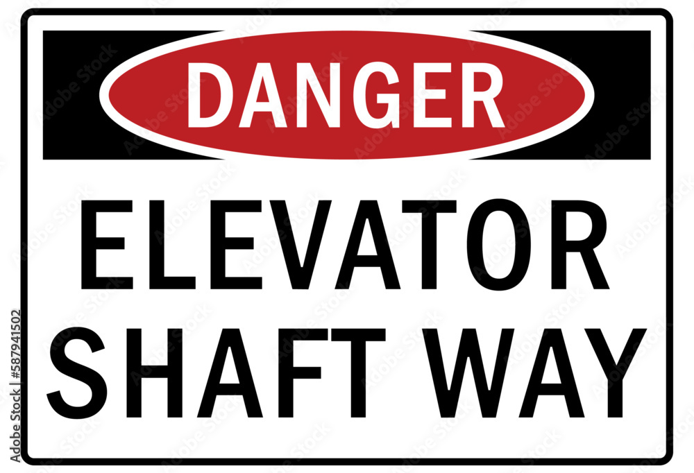 Elevator safety sign and labels elevator shaft way Stock Vector | Adobe ...