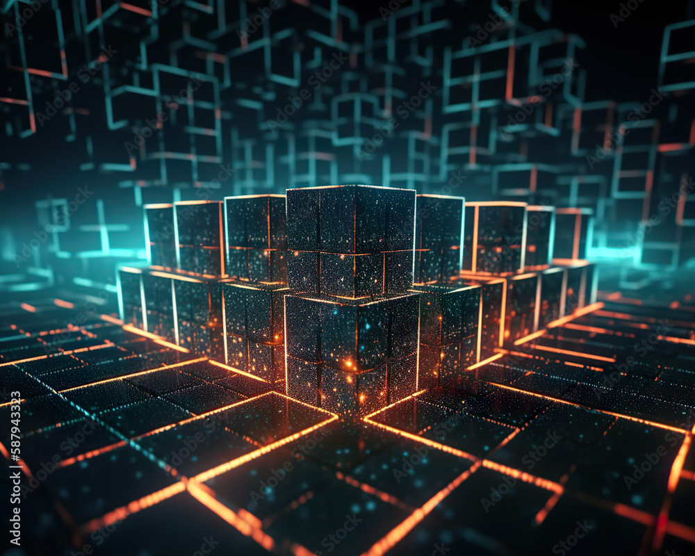 Big data binary code futuristic information technology. Future technology increasing the ...