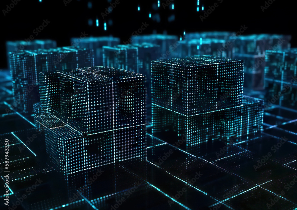 Big data binary code futuristic information technology. Future technology increasing the ...