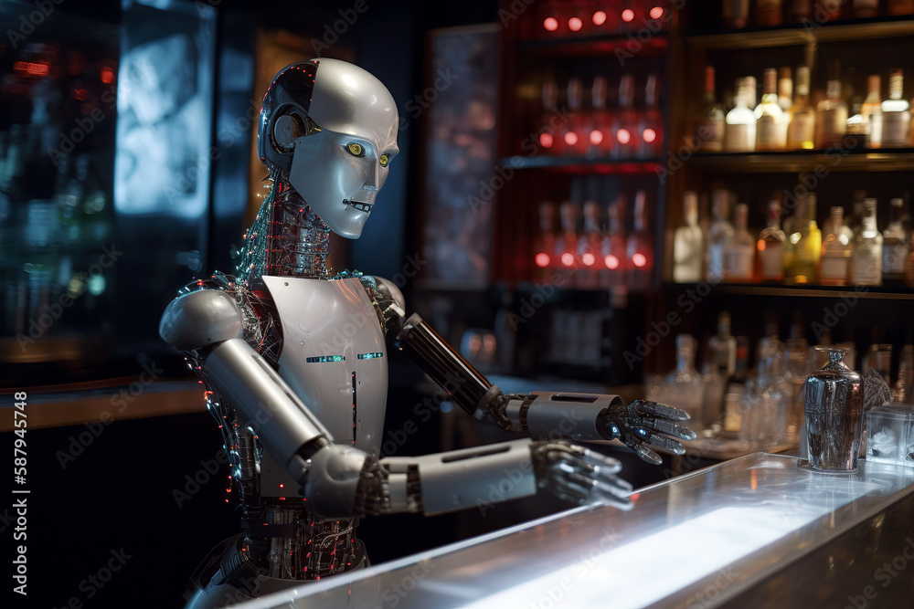 Generative AI illustration of artificial intelligence dressed as a ...