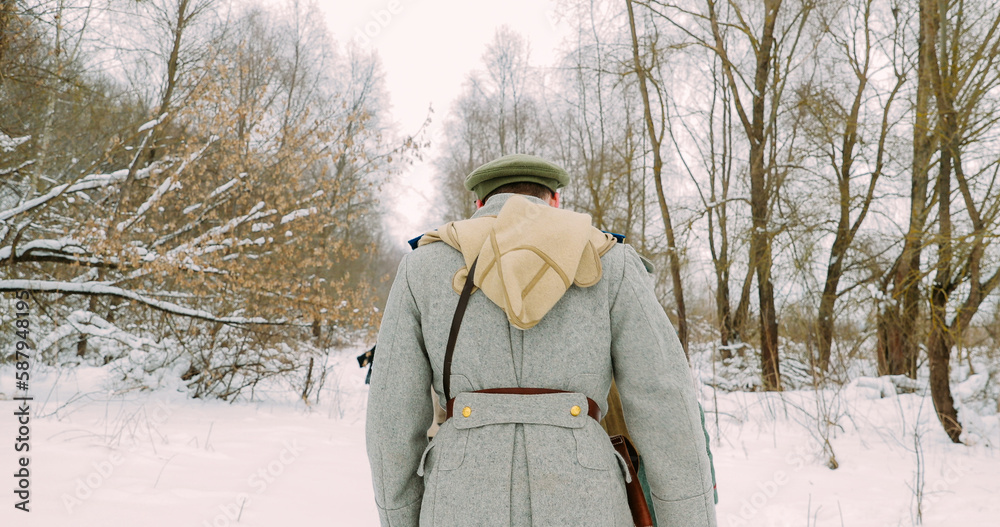 Men Dressed As White Guard Soldiers Of Imperial Russian Army In Russian ...