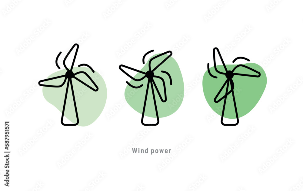 Green energy. Ecology concept. Wind power plant on white background ...
