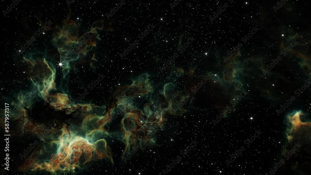Flying Through Deep Space Stars And Nebula. Realistic 3d animation ...