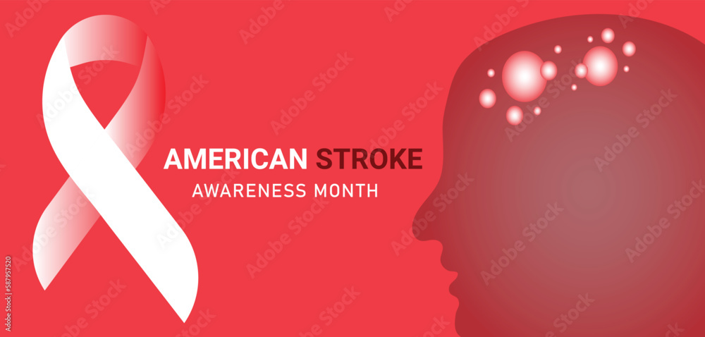 American stroke awareness month. Template for background, banner, card ...
