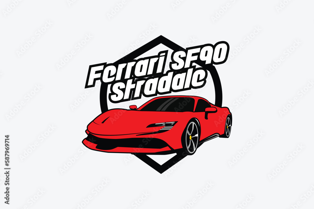 Italian sports super car. Ferrari SF90 Stock Vector | Adobe Stock