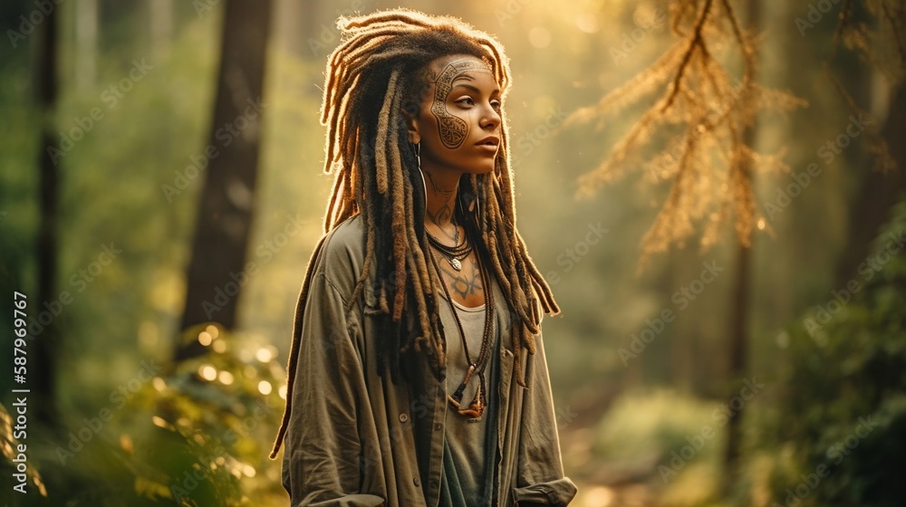 AI Embrace the wild and free spirit of the hippie girl, her flowing ...