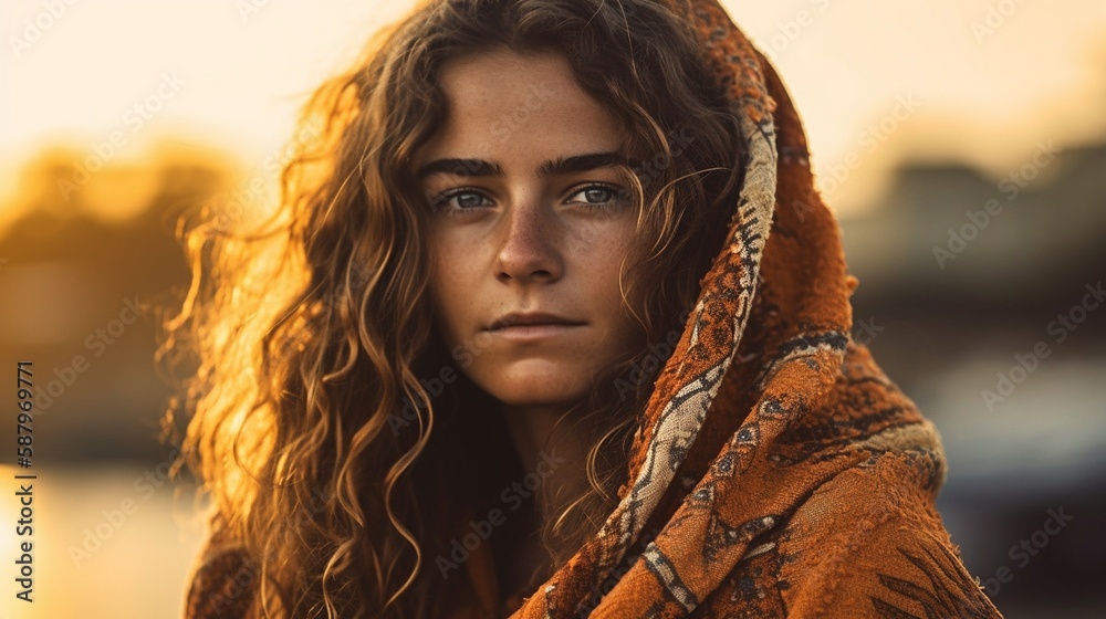 AI Embrace the wild and free spirit of the hippie girl, her flowing rasta locks swaying with the ...