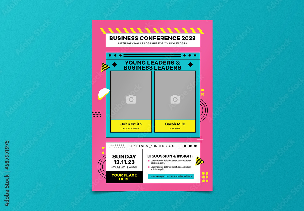 Business Conference Flyer Layout Stock Template | Adobe Stock