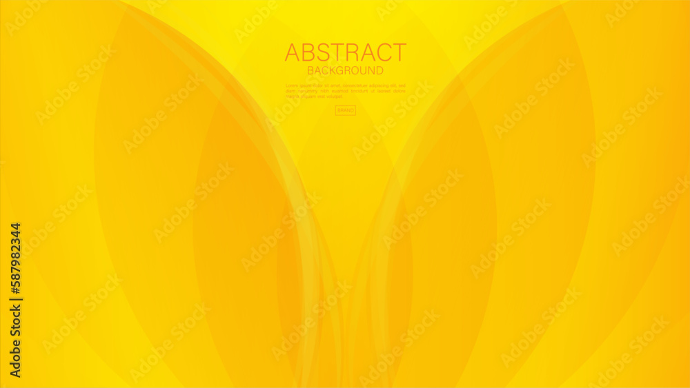 Yellow abstract background, wave graphic, Geometric vector, Minimal ...
