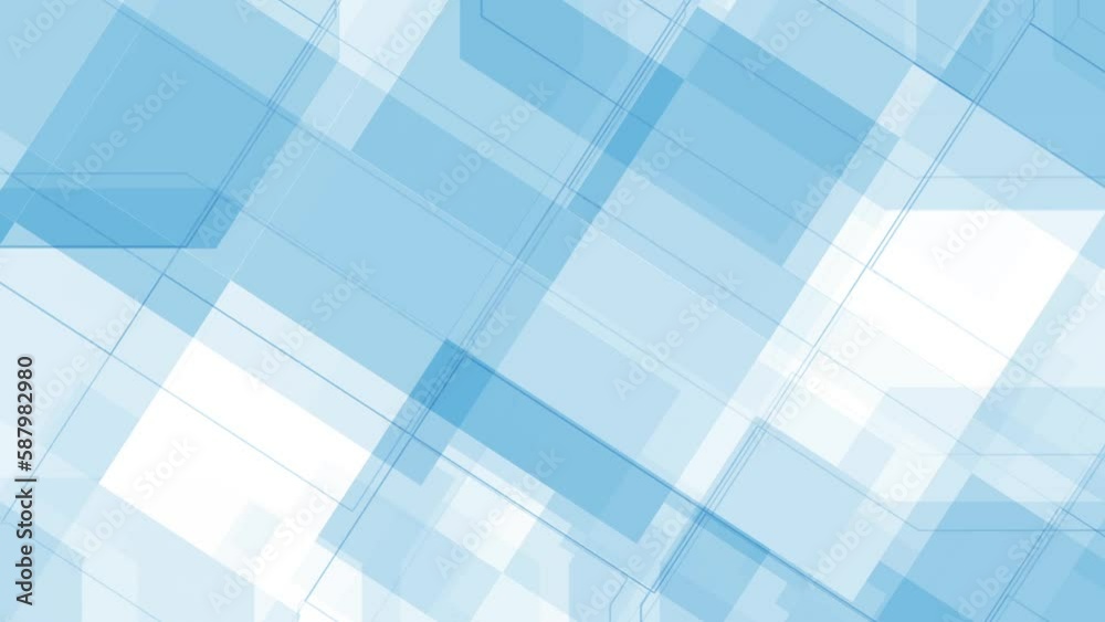Abstract blue geometric motion background with gently moving textured shapes and lines. Suitable ...