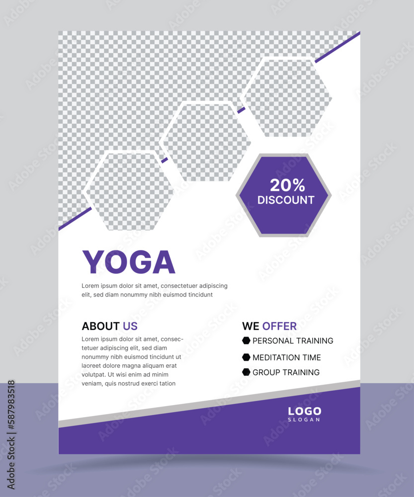 a4 yoga poster template design, a4 flyer template design, proposals ...