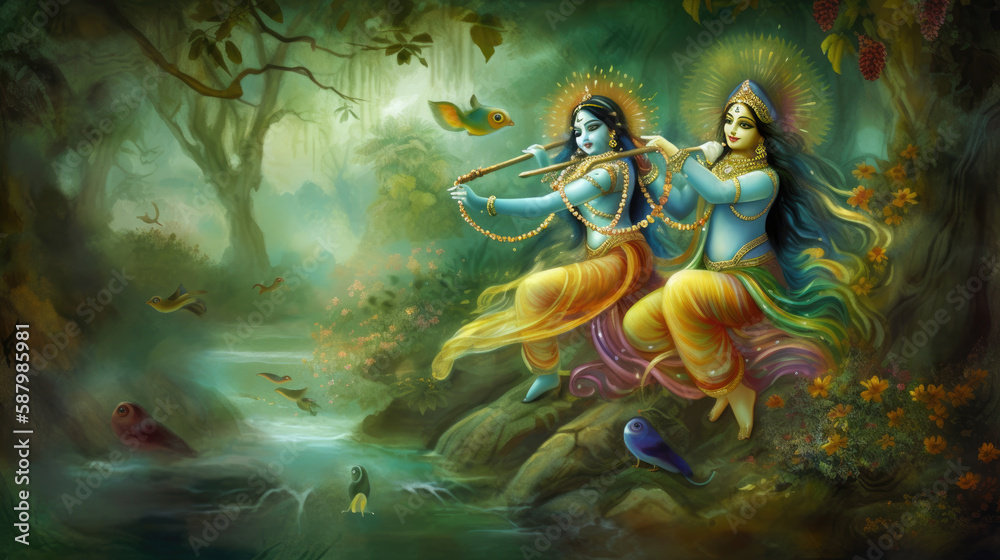 Lord Radha Krishna are known for their divine love and devotion towards ...