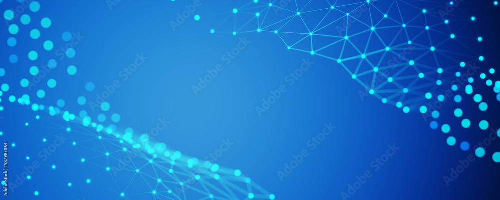 Blockchain technology. Network structure background. Artificial ...