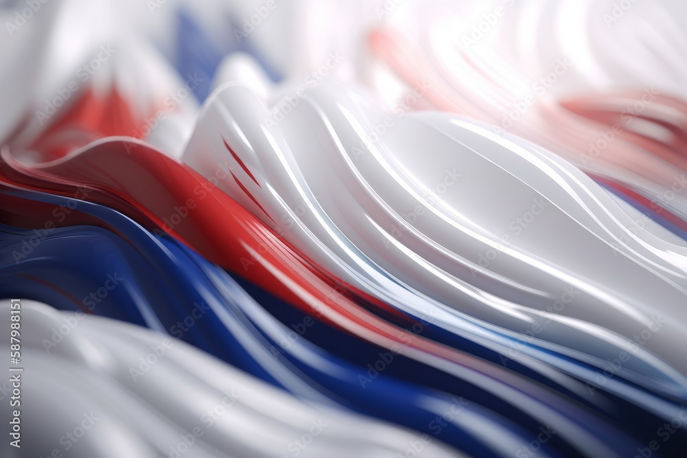 Twisted Waves of French Flag Colors in Modern Minimalist Industrial ...