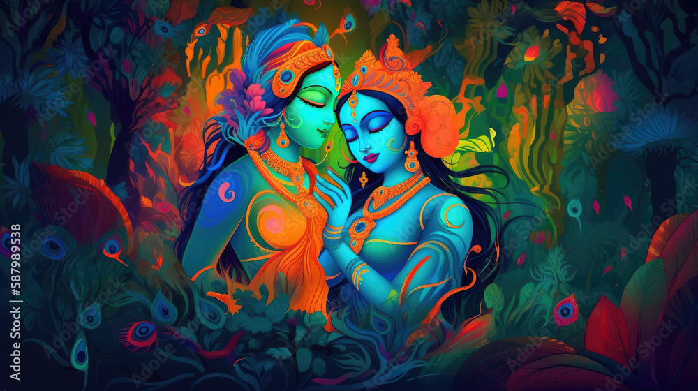Lord Radha Krishna are known for their divine love and devotion towards ...