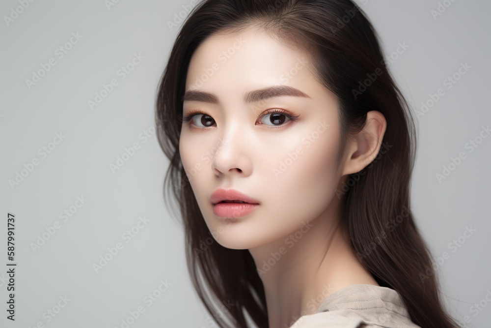 ภาพประกอบสต็อก Beautiful Young Asian Woman With Clean Fresh Skin