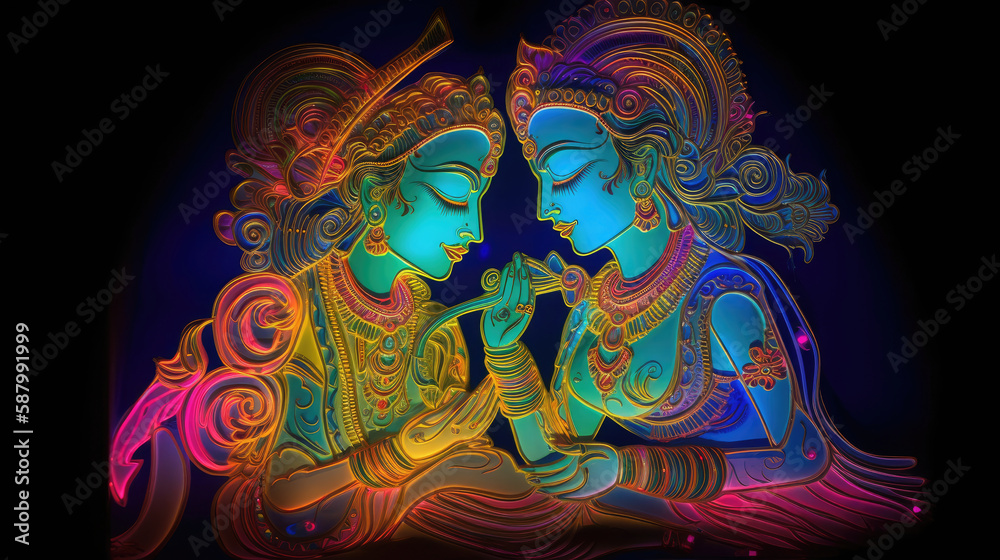 Lord Radha Krishna are known for their divine love and devotion towards ...