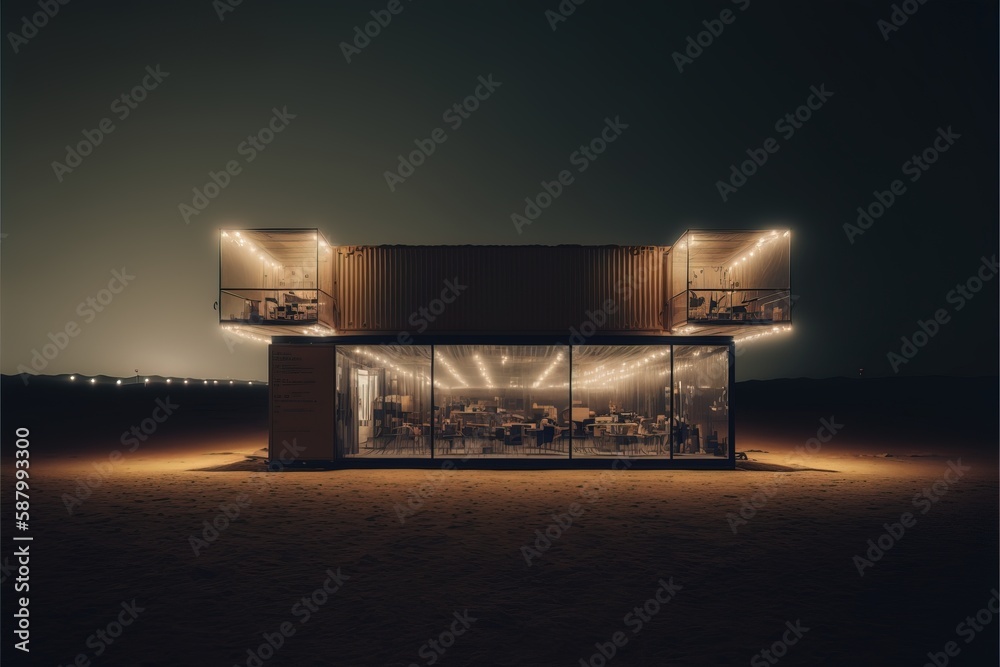 ภาพประกอบสต็อก container bar pub restaurant, illustration concept of ...