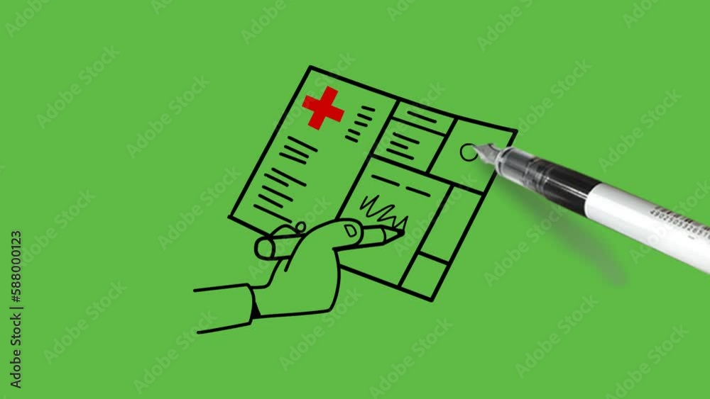 Stockvideo Draw close view of human hand hold pen write on rectangle ...