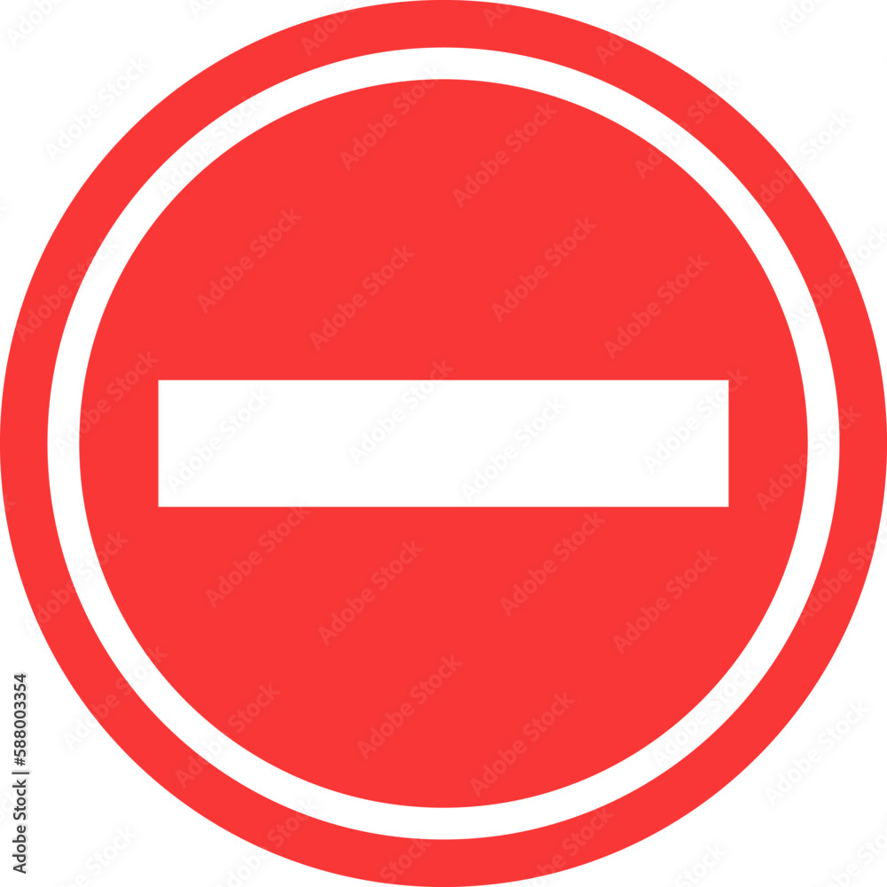 No entry sign icon, Traffic sign vector illustration Stock Vector ...