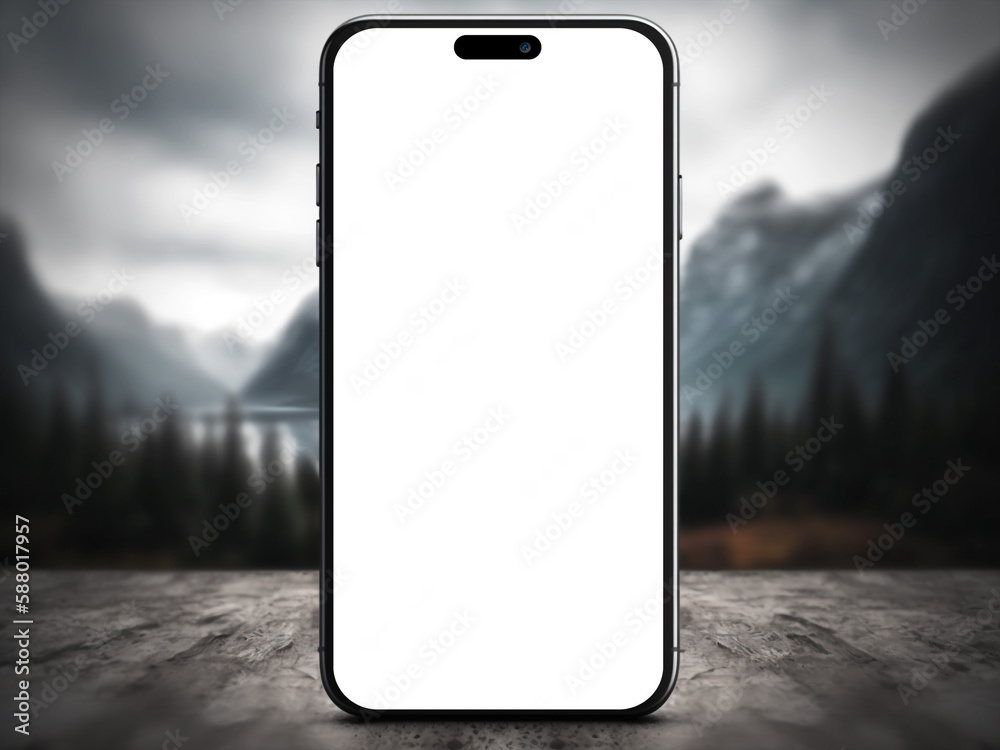 Smartphone Mockup Blank Phone Screen Template For Design, Standard ...