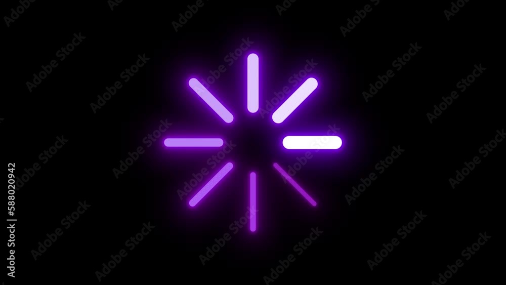 4K simple purple loading animation of progressing. Purple neon load 4K ...