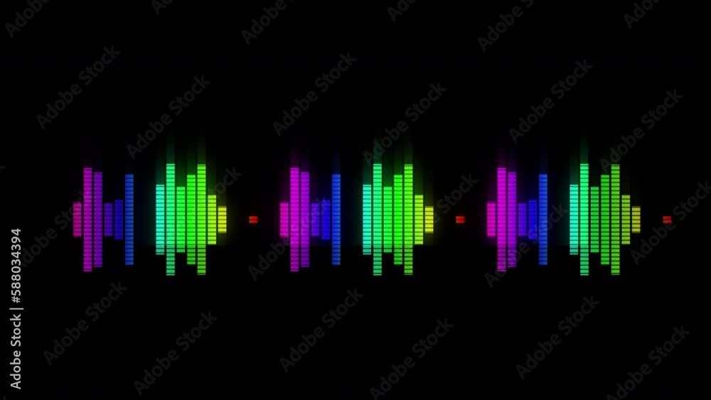 Moving bars Audio Equalizer Sound Waves Meter loop Animation video ...