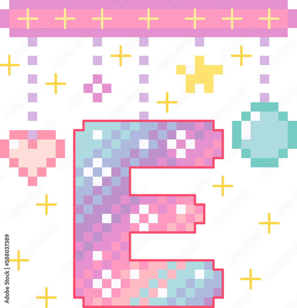 Cute Letter Pixel Art Stock Illustration | Adobe Stock